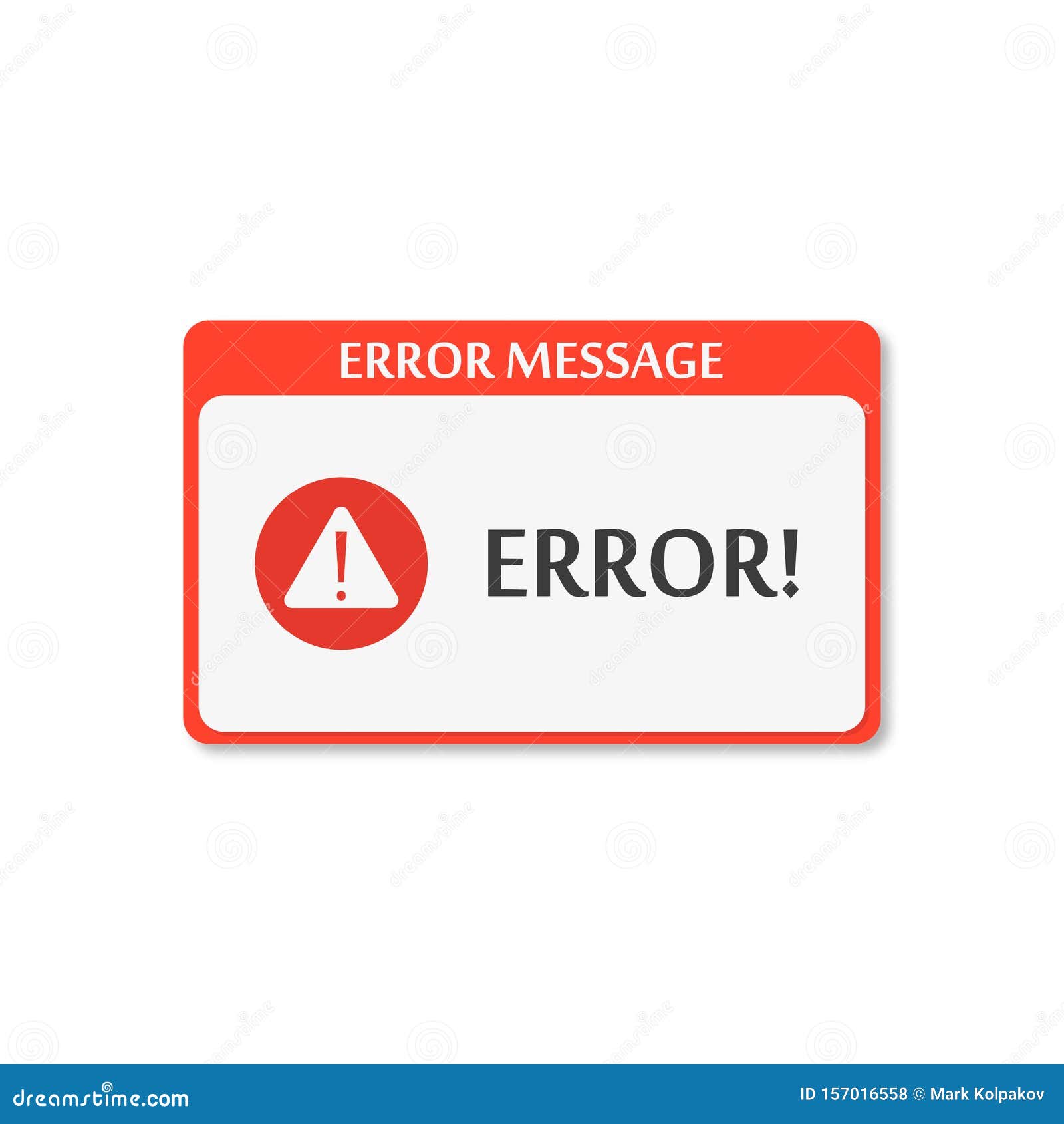 Error Message Box on Computer with Shadow Stock Illustration ...