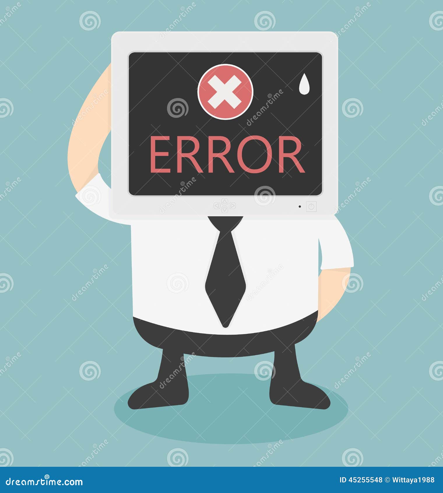 Error message on computer stock vector. Illustration of computer - 45255548