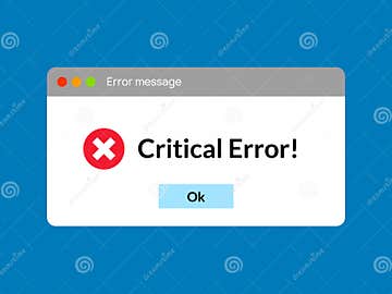 Error Message Computer Window Alert Popup. System Error Vector Icon ...