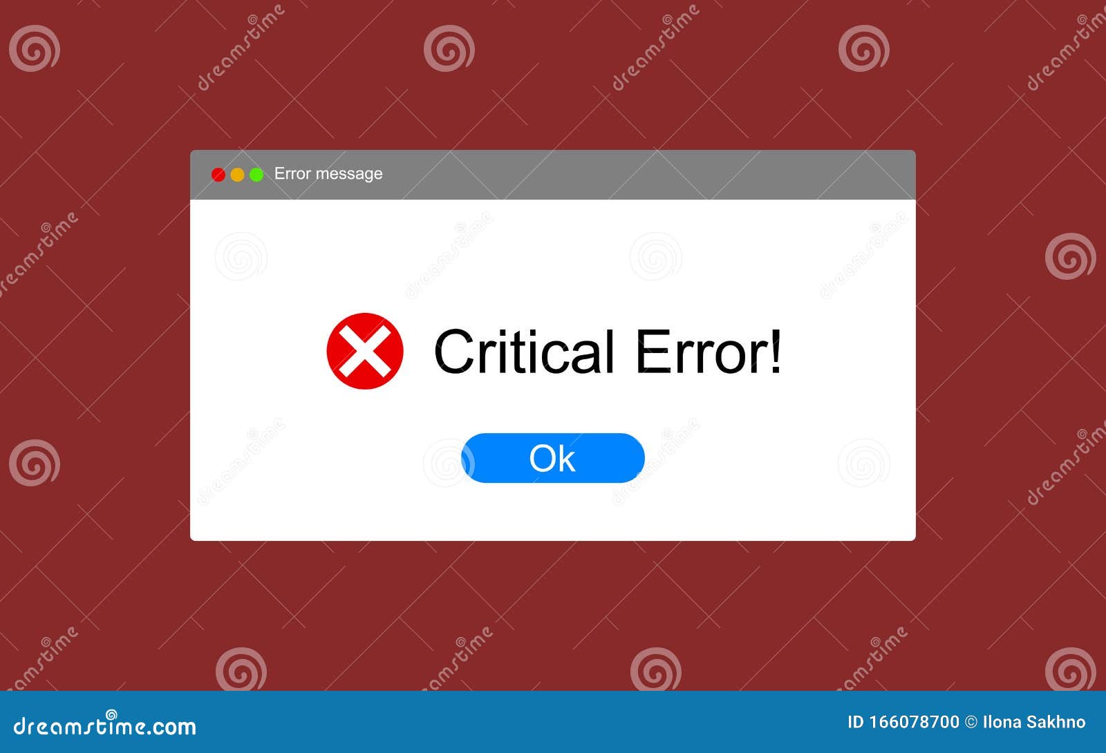 Error Message Computer Window Alert Popup System Error Vector Icon