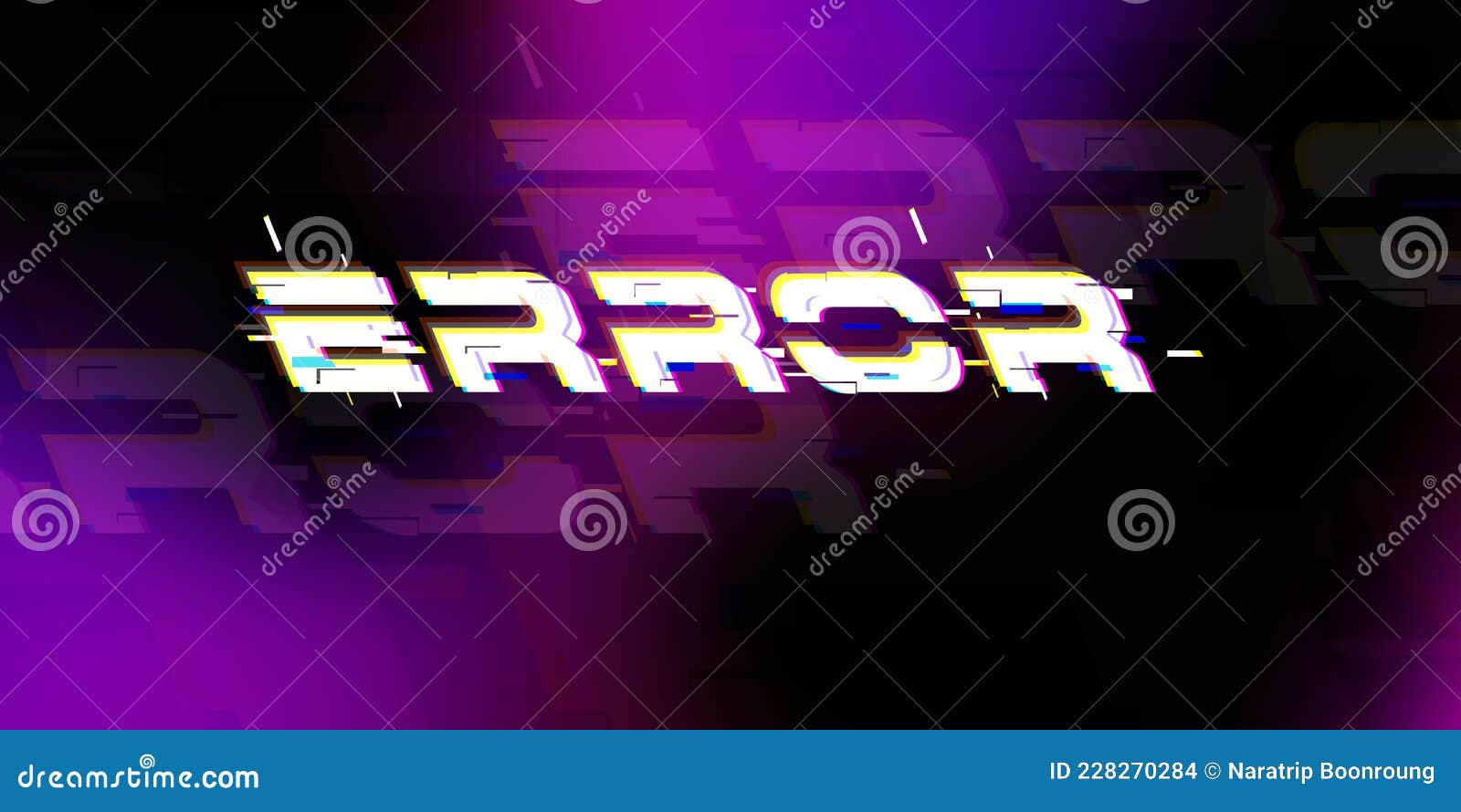 Error Message Cyberpunk Style Neon Light 3d Illustration Stock ...