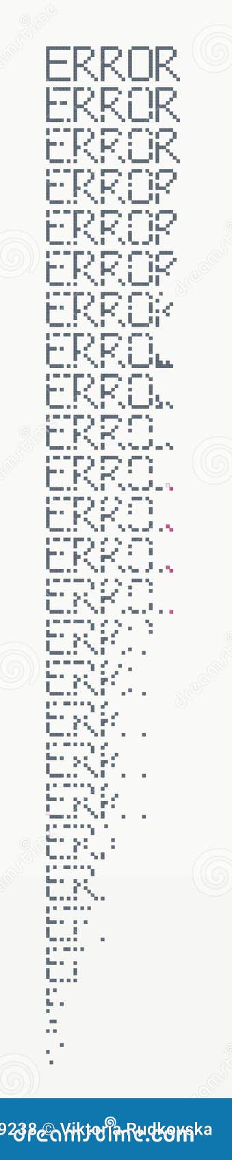 Error Message Design. Error Collapse in 8-bit Style. Vector. Stock ...