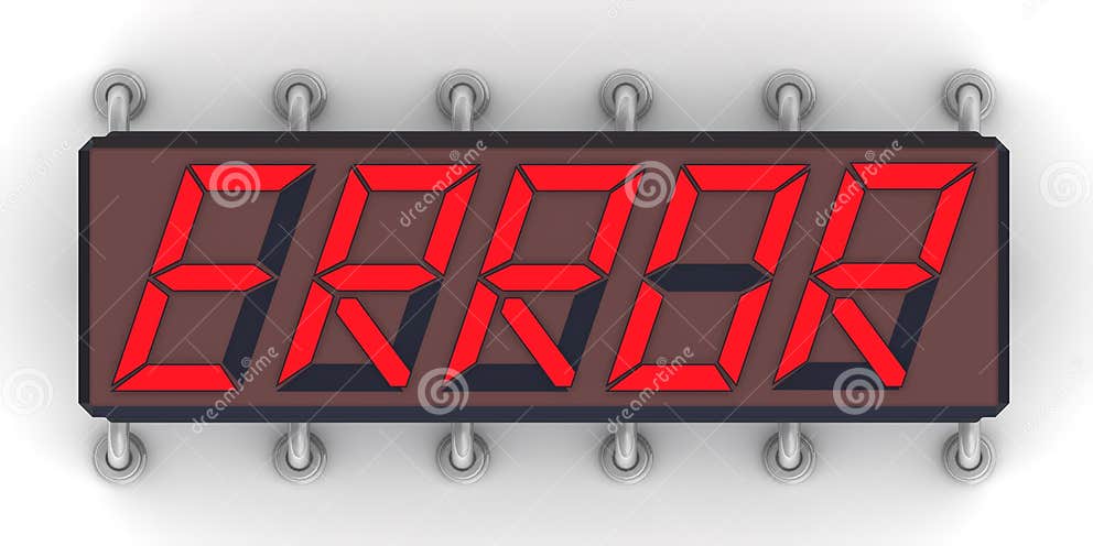 Error. Message on the Electronic Display Stock Illustration ...