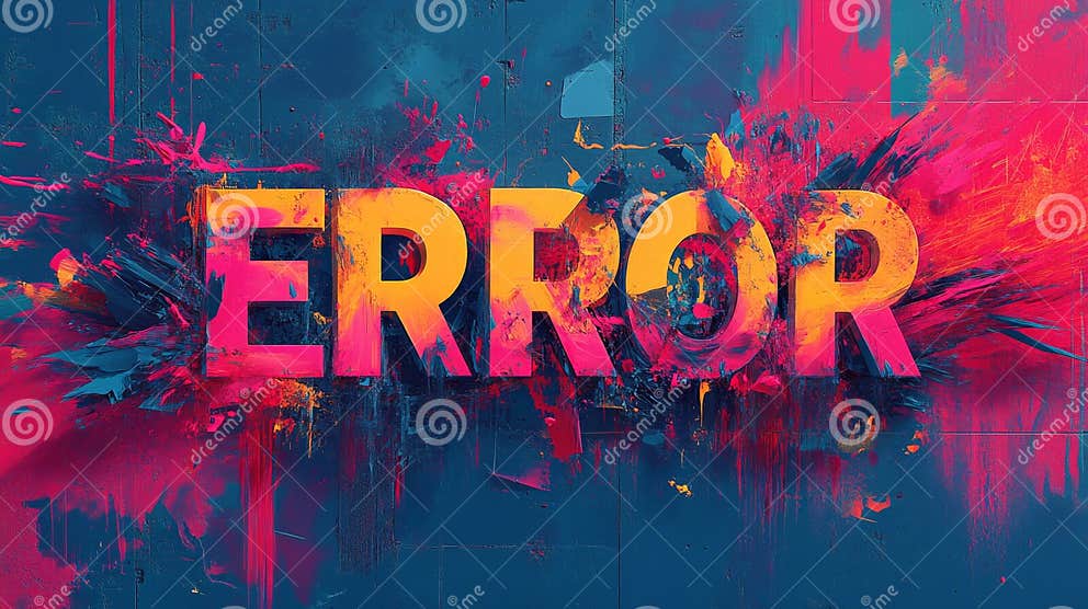 Error Message Exploding with Vibrant Colors on Textured Background ...