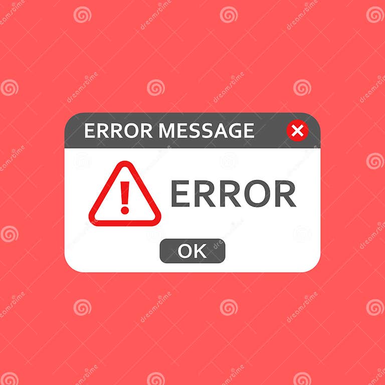 Error Message Icon in Flat Style. Computer Window Alert Vector ... Error Message Icon in Flat Style. Computer Window Alert Vector ...