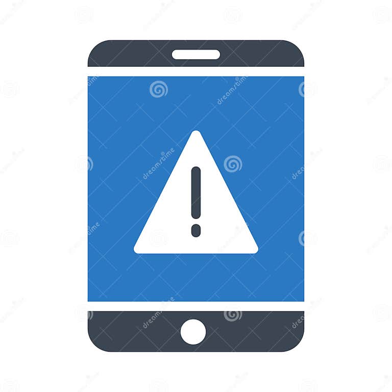 Error Mobile Glyph Color Vector Icon Stock Vector - Illustration of ...
