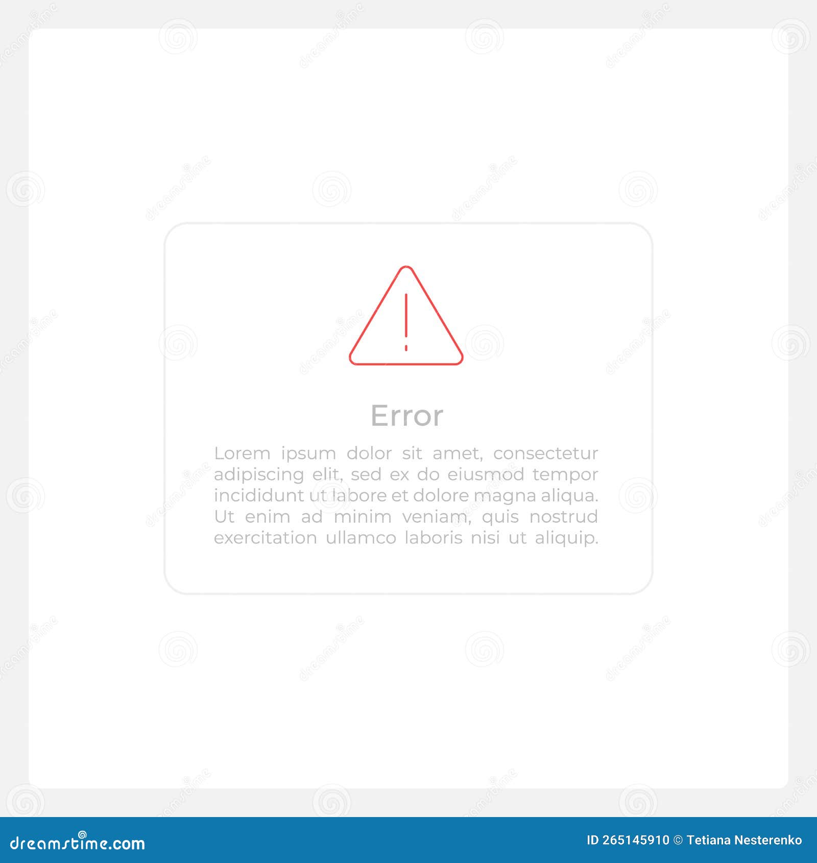 Error Notification UI Element Template Stock Vector - Illustration of graph, template: 265145910