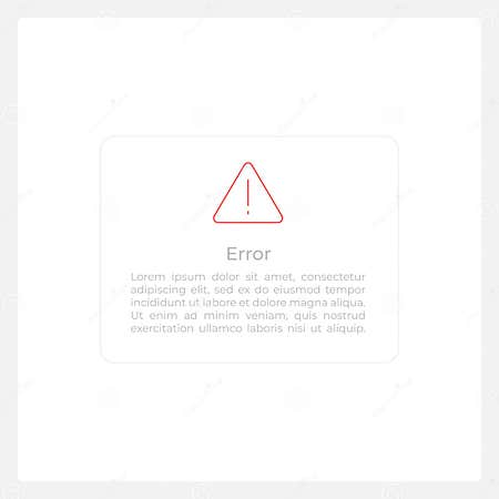 Error Notification UI Element Template Stock Vector - Illustration of ...