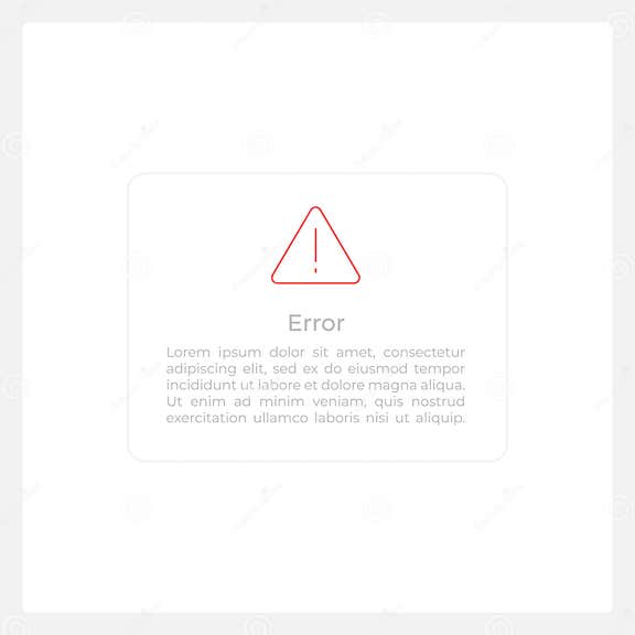 Error Notification UI Element Template Stock Vector - Illustration of ...