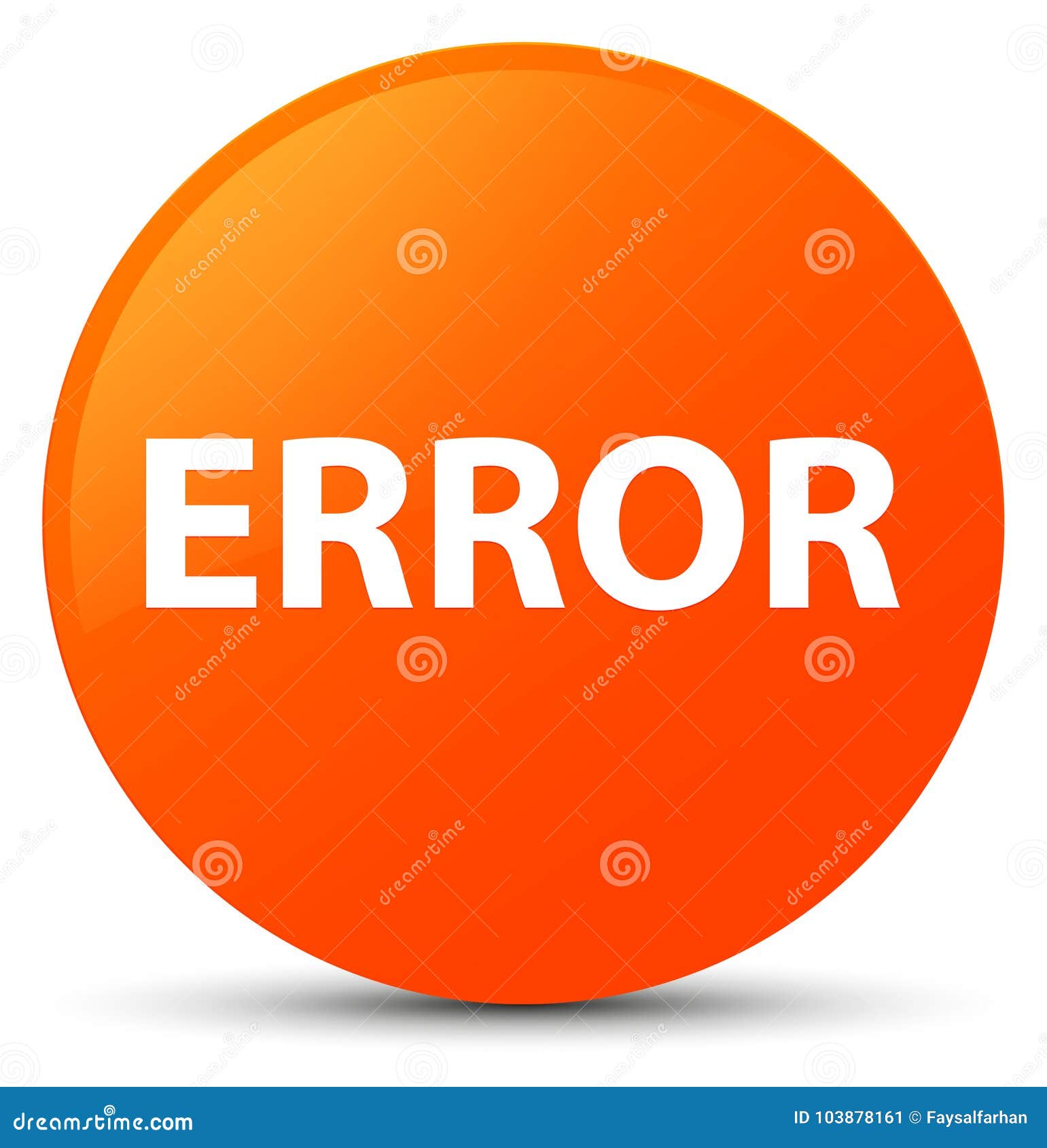 Error orange round button stock illustration. Illustration of incorrect ...