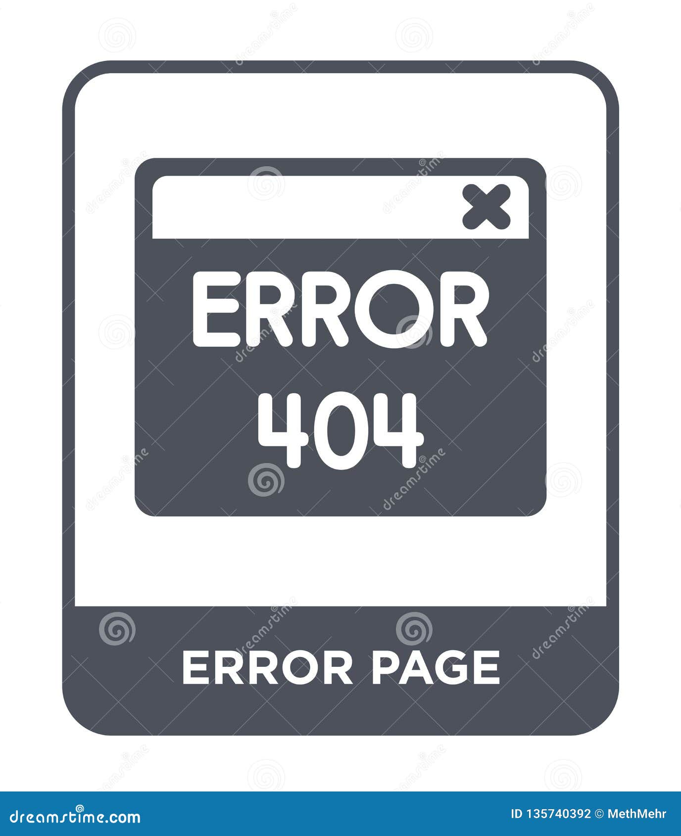 Error Page Icon in Trendy Design Style. Error Page Icon Isolated on ...