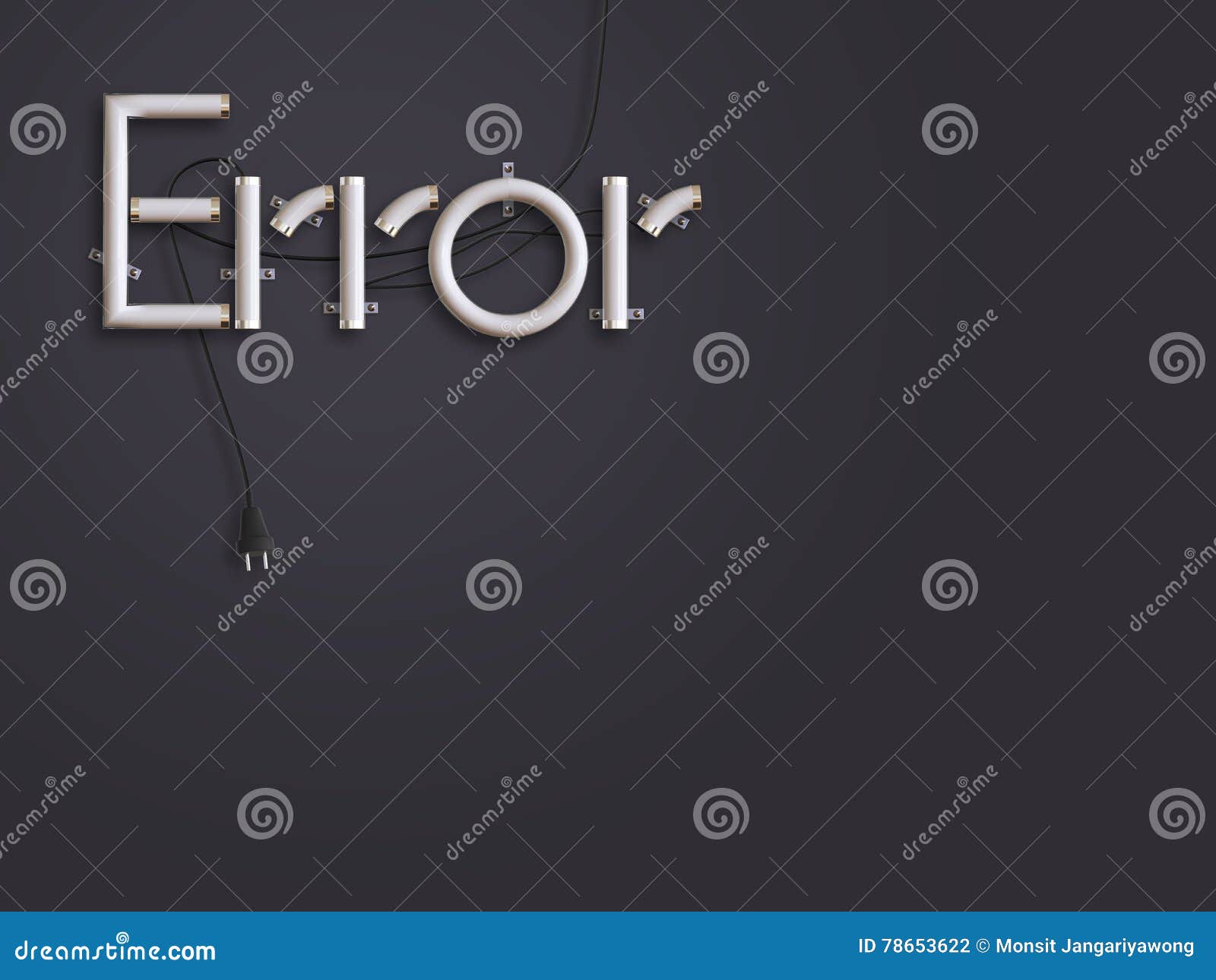 Error Page Neon Text 3d Illustration with Copy Space Stock Illustration ...