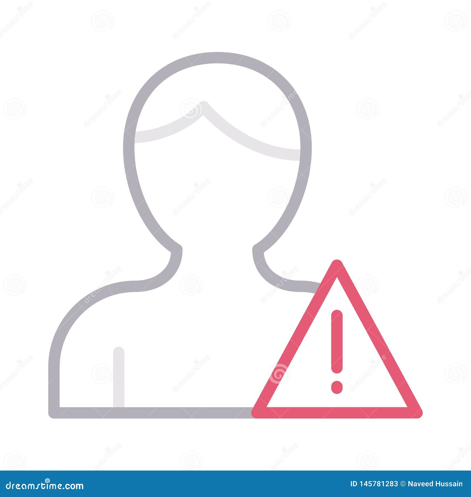 Error Profile Thin Color Line Vector Icon Stock Vector - Illustration ...