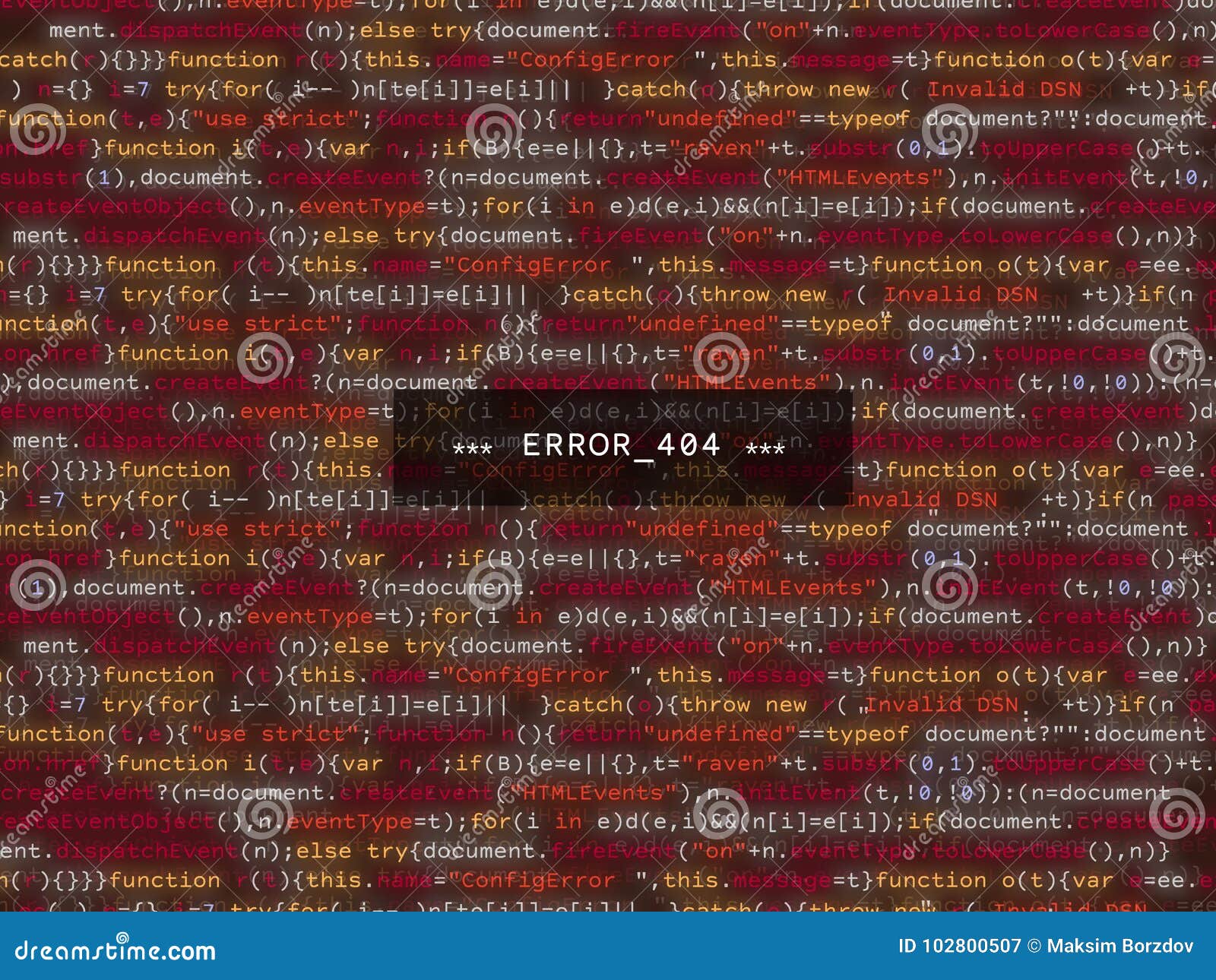 Error in Program Code Listing, Red Crash on Software Developer Stock ...