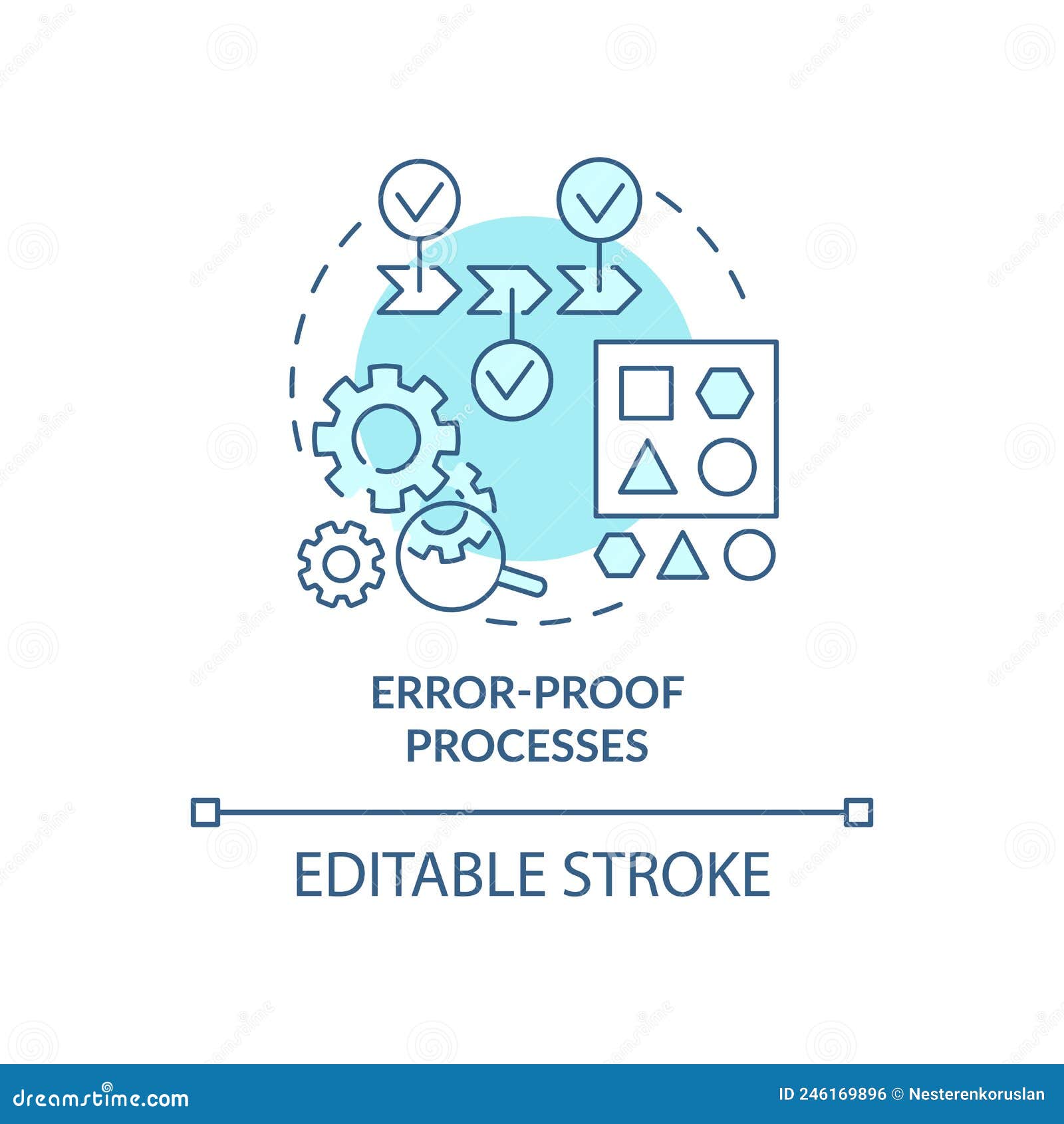 Error Proof Processes Turquoise Concept Icon Stock Vector ...