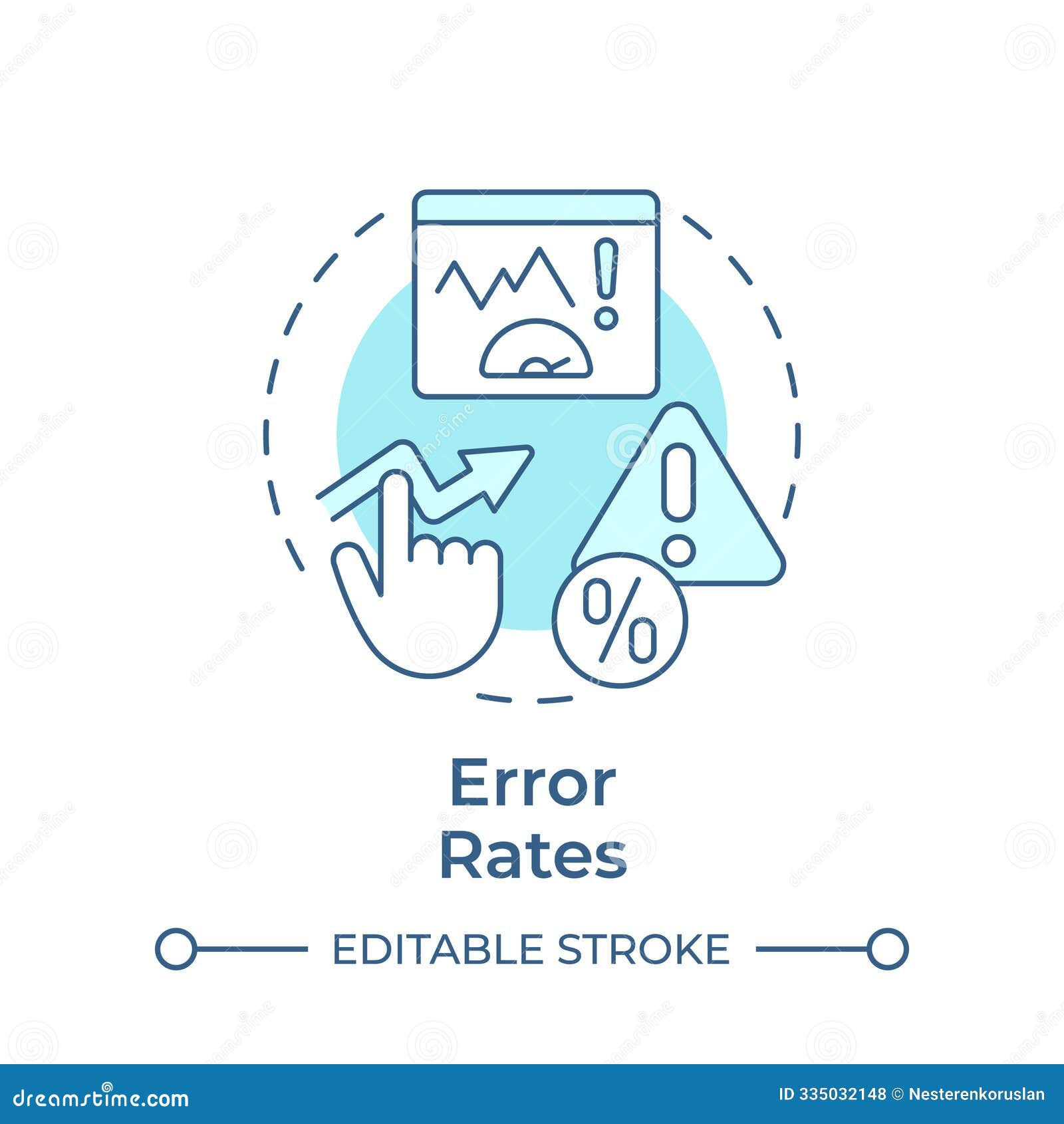 Error Rates Soft Blue Concept Icon Stock Illustration - Illustration of ...