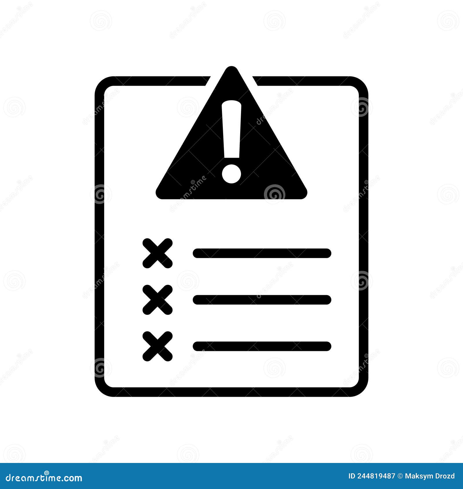 Error Report, Failed Test Vector Icon. Stock Vector - Illustration of ...