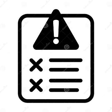 Error Report Icon, Failed Test Vector Icon. Stock Vector - Illustration ...