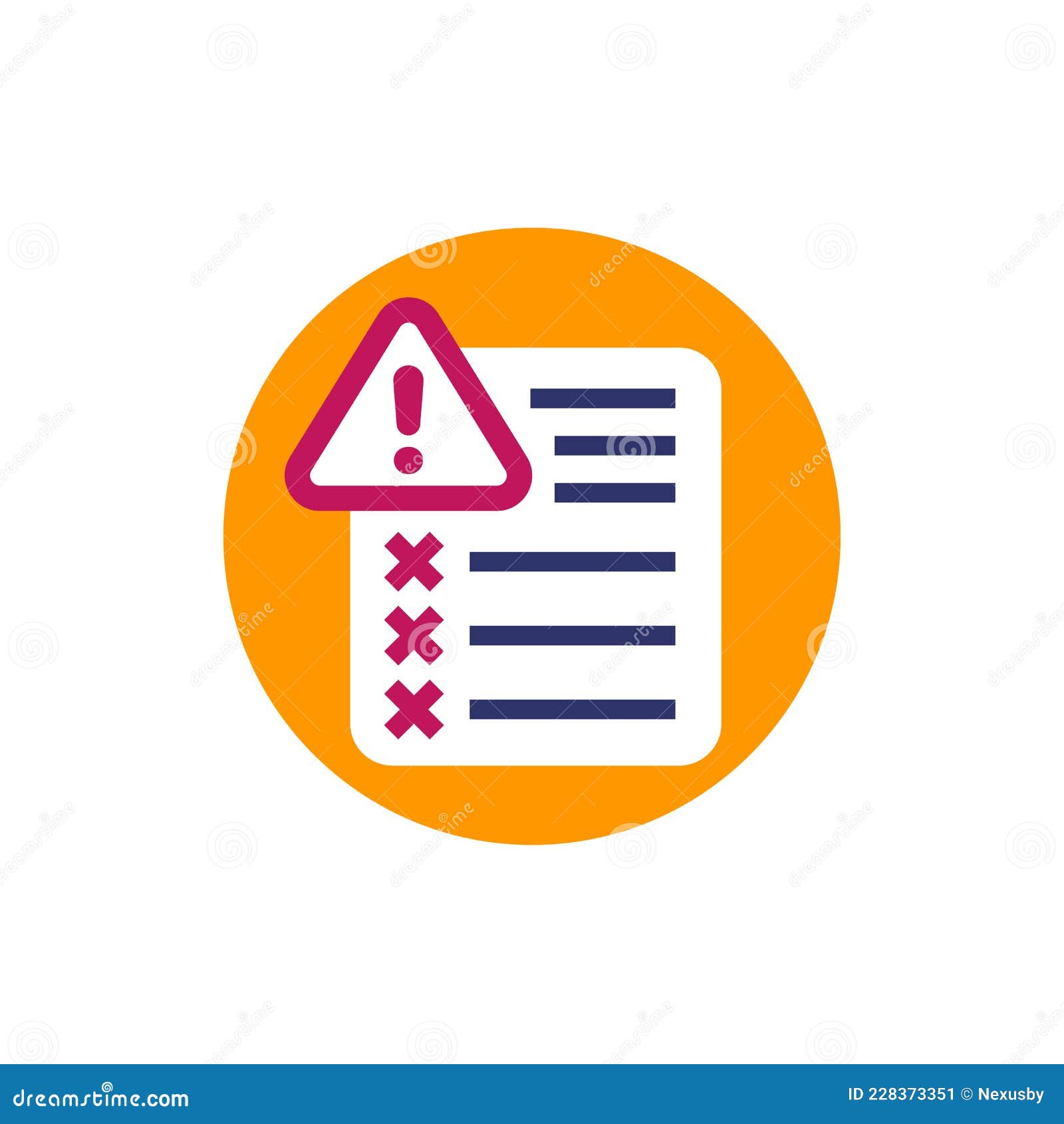 Error Report Icon on White, Vector Stock Vector - Illustration of ...