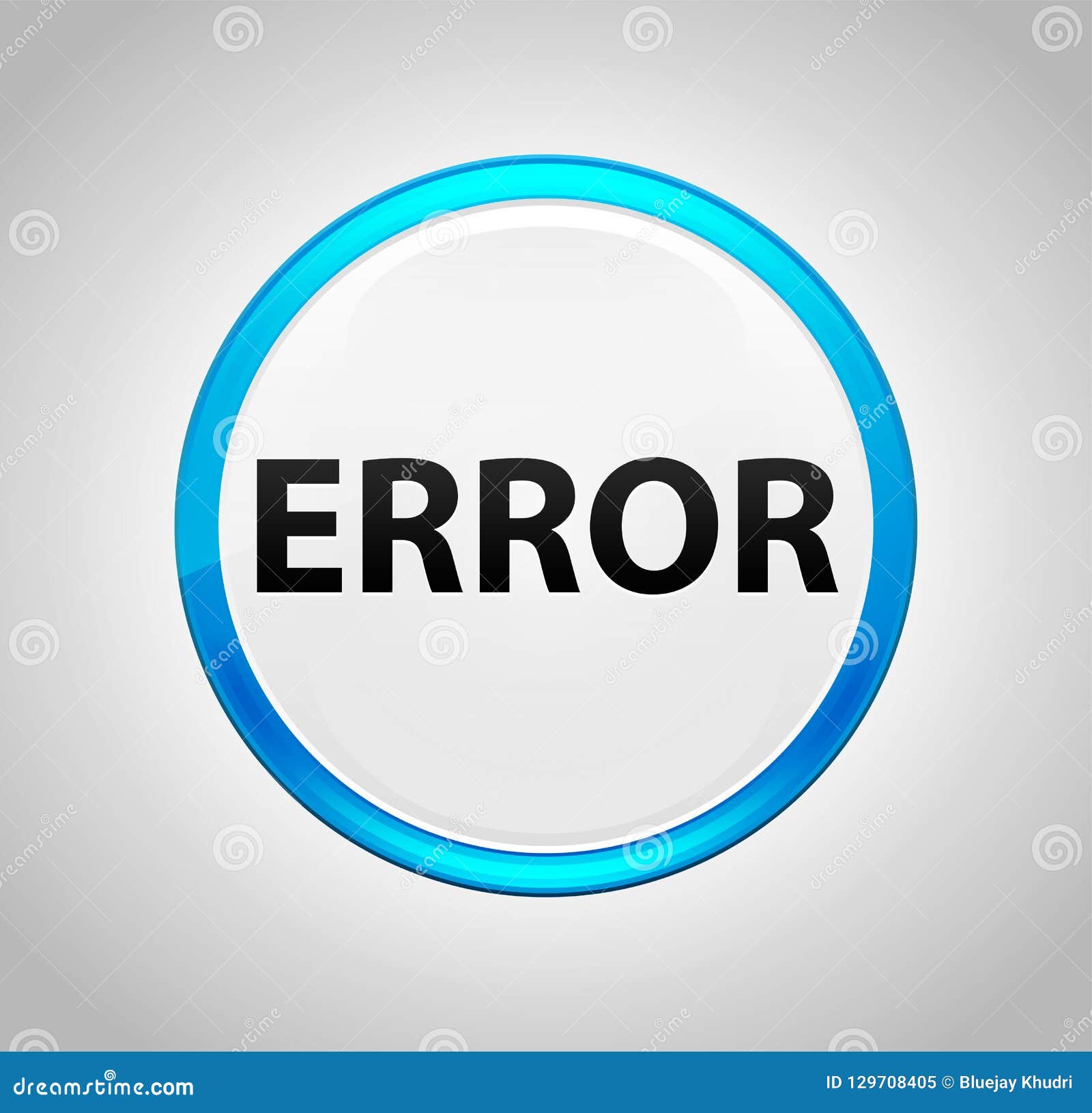 Error Round Blue Push Button Stock Illustration - Illustration of ...