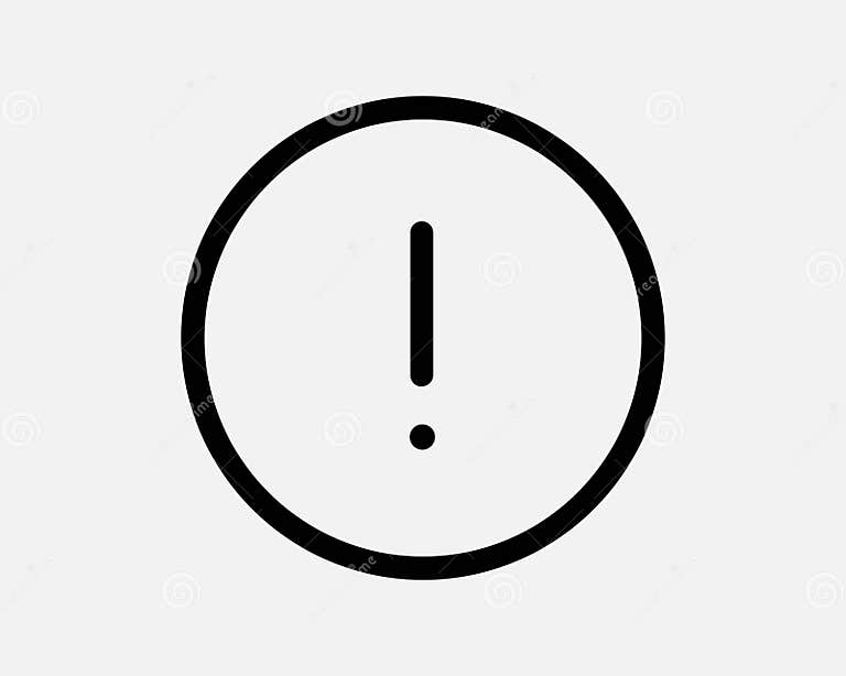 Error Round Line Icon Alert Attention Problem Danger Exclamation Mark ...
