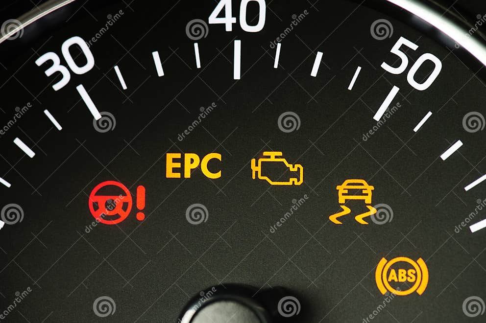Error Signs on Car Dashboard Stock Image - Image of failure, indicators ...