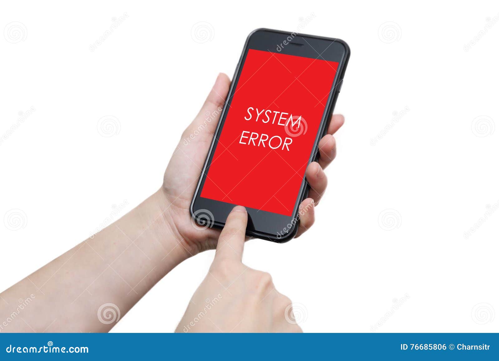 Error on Smartphone Screen in People Hand Stock Photo - Image of people ...