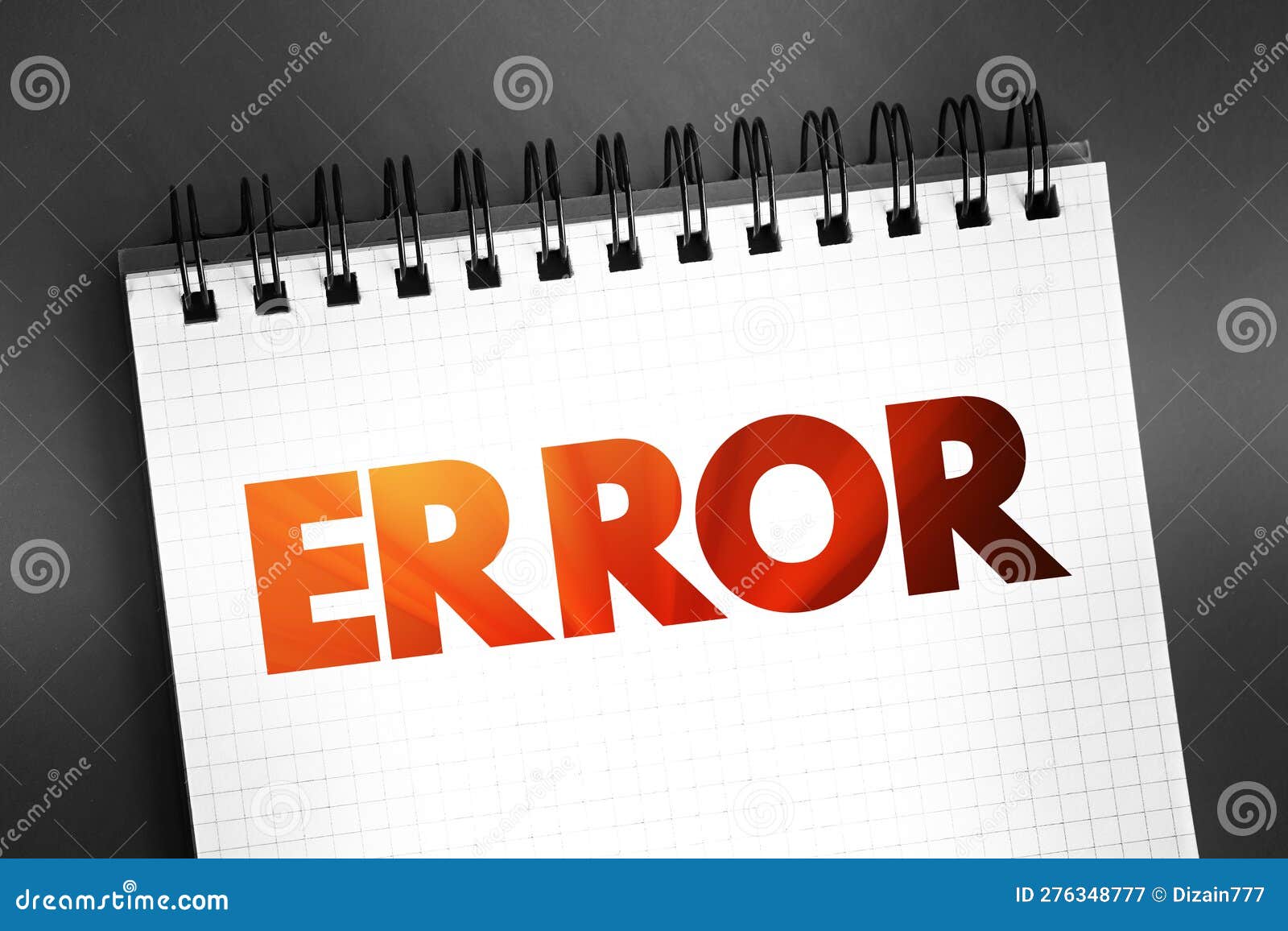 Error Text on Notepad, Concept Background Stock Image - Image of ...