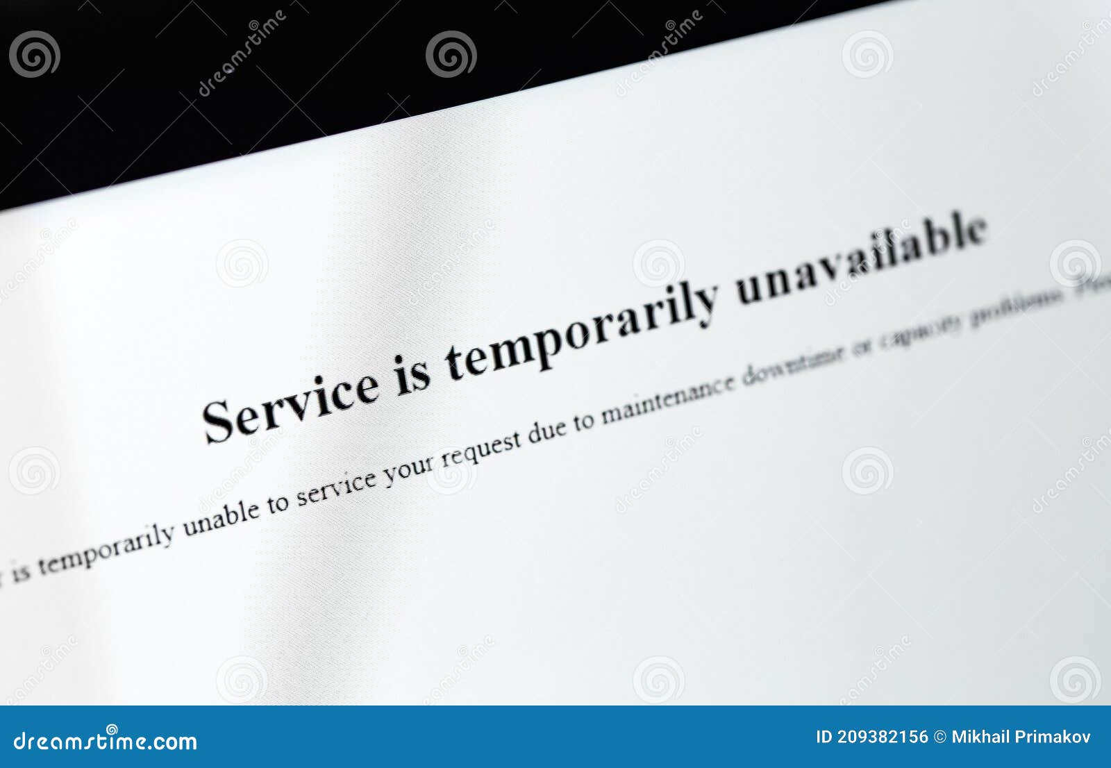 Text Service Temporarily Unavailable Stock Photo - Image of risk, fraud ...