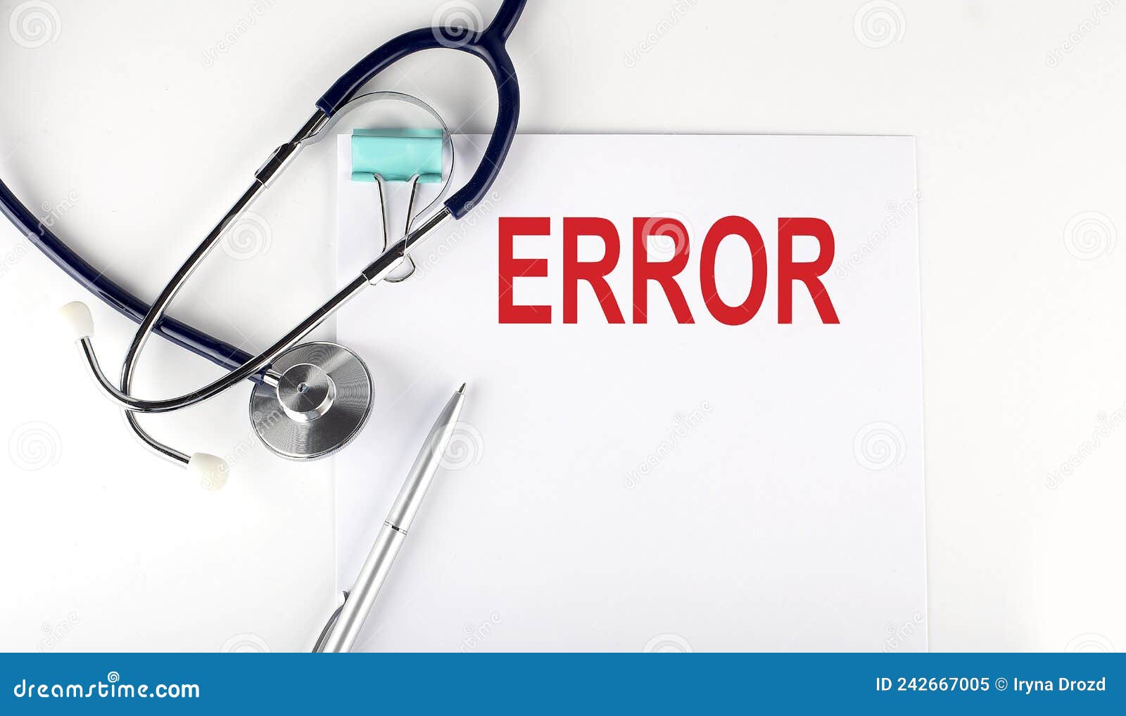 ERROR Text Written on the Paper with a Stethoscope. Medical Concept ...