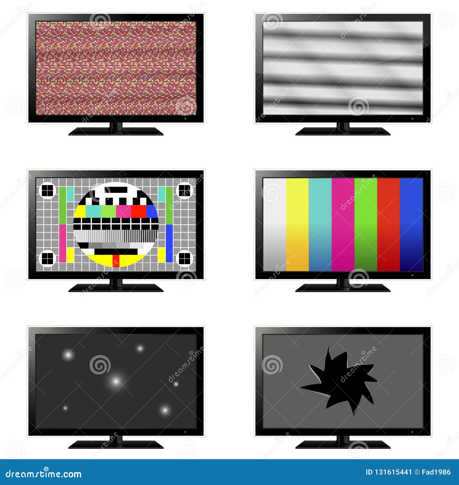 Error TV set stock vector. Illustration of monitor, realistic - 131615441