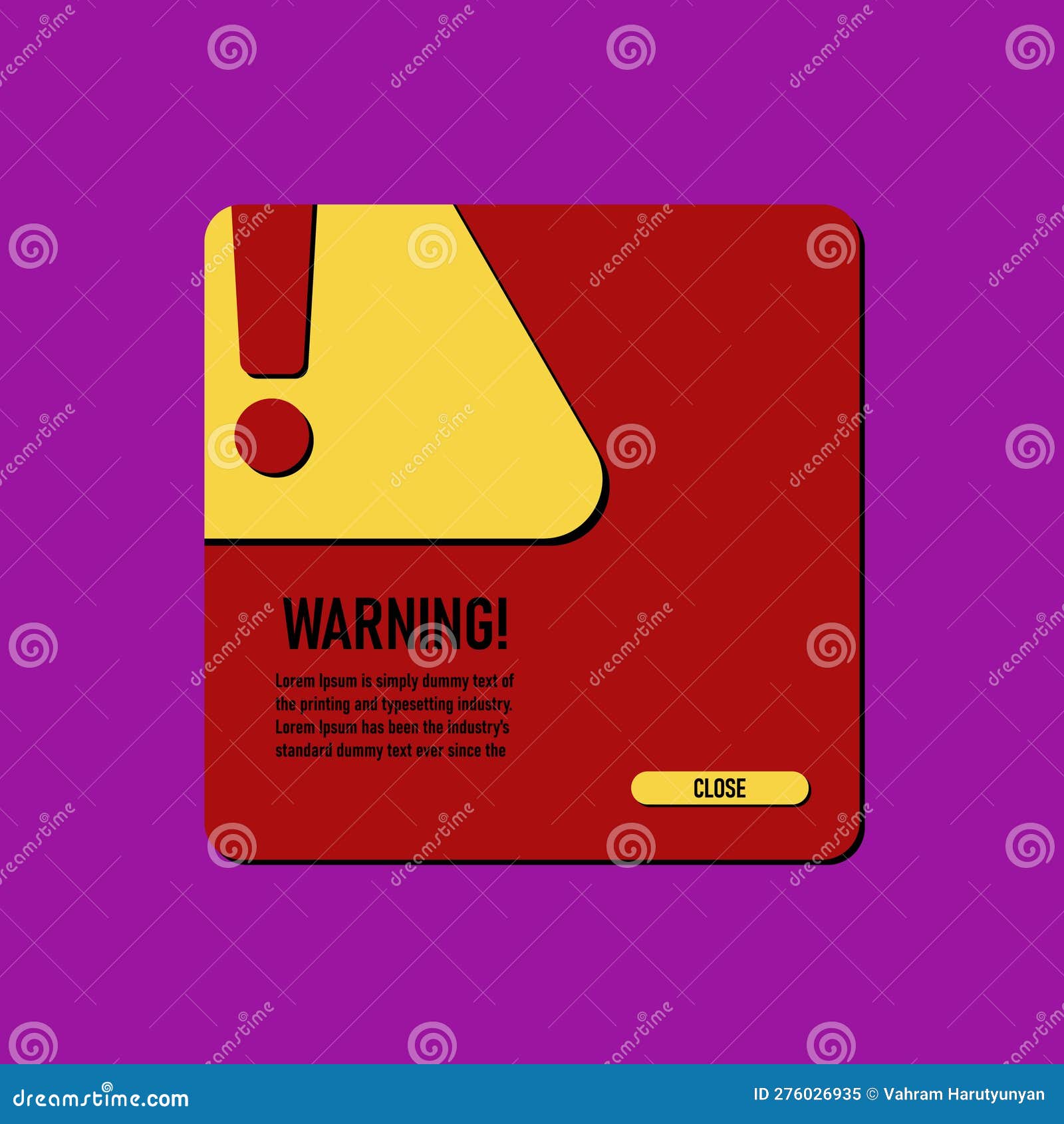 Error Warning Pop Up Banner Design Stock Vector - Illustration of icon ...