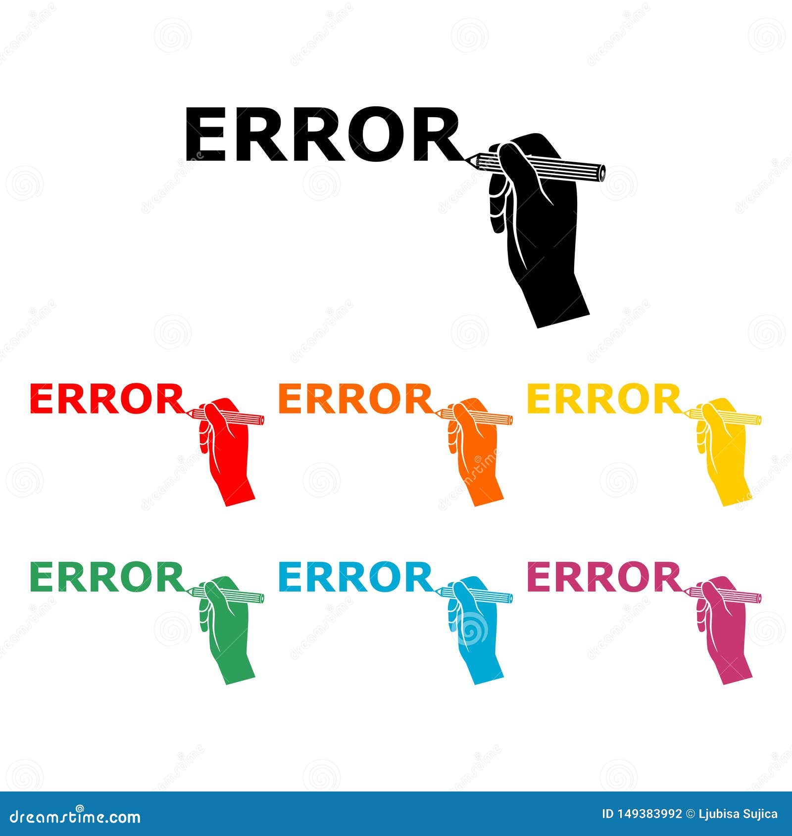 Error Warning Sign, Error Signs Set Stock Vector - Illustration of icon ...