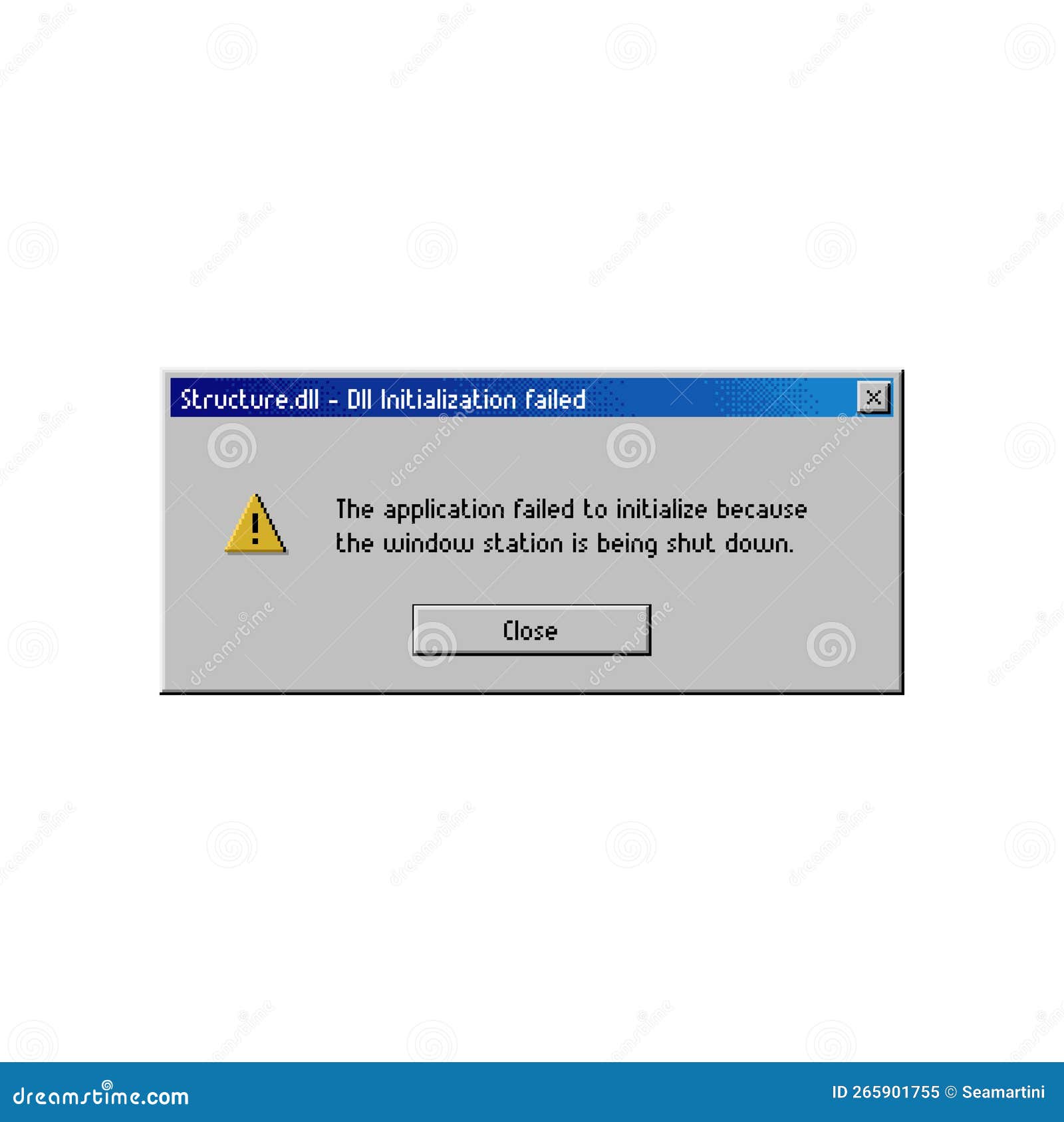Error Window Message Dll Initialization Failed Stock Illustration Illustration Of Caution