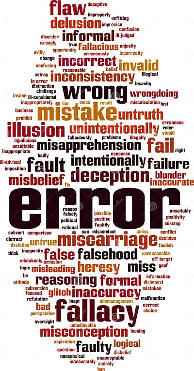 Error word cloud stock vector. Illustration of considered - 164496527