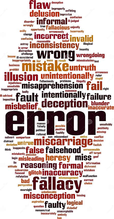 Error word cloud stock vector. Illustration of considered - 164496527