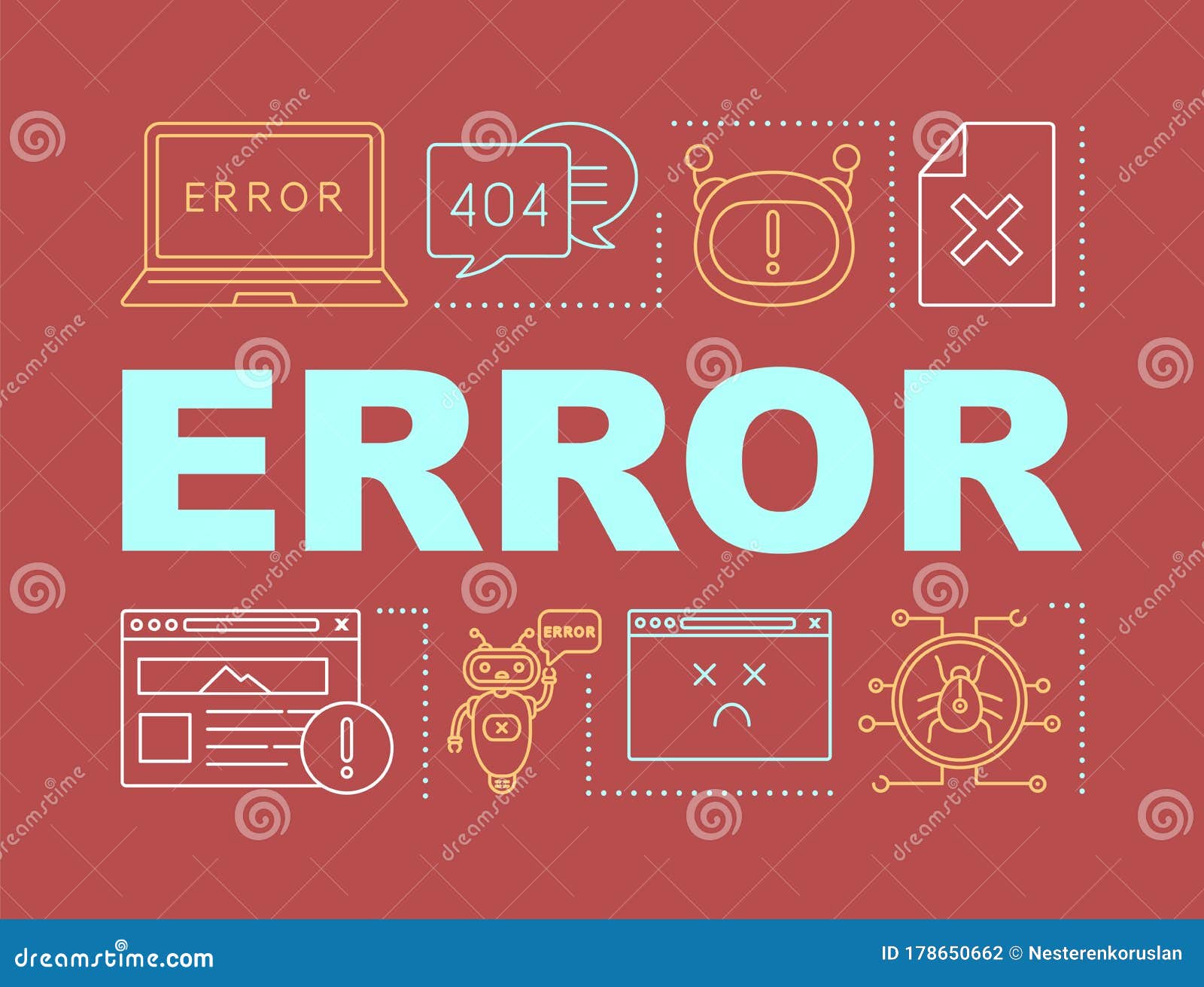 Error word concepts banner stock vector. Illustration of design - 178650662