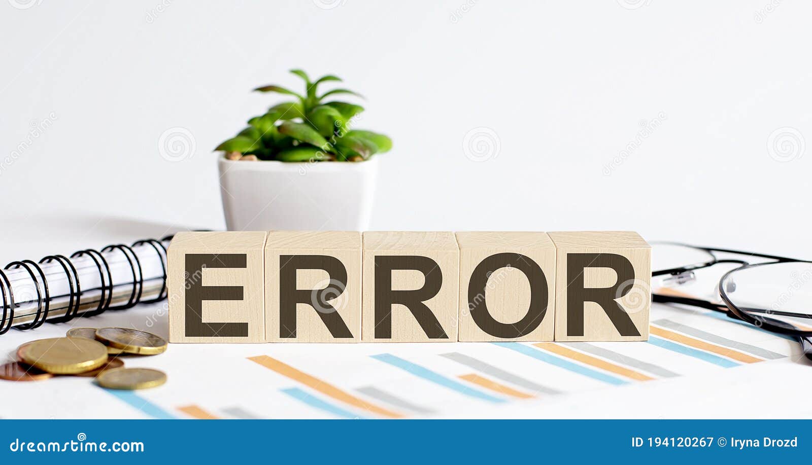 ERROR Word On Blue Background Composed From Colorful Abc Alphabet Block ...