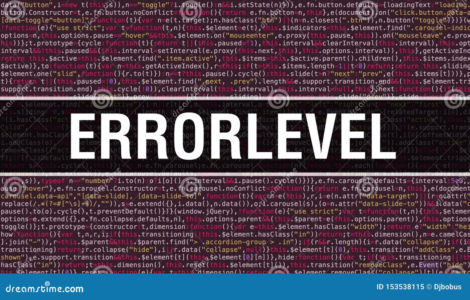 Errorlevel Text Written on Programming Code Abstract Technology Background of Software Developer ...