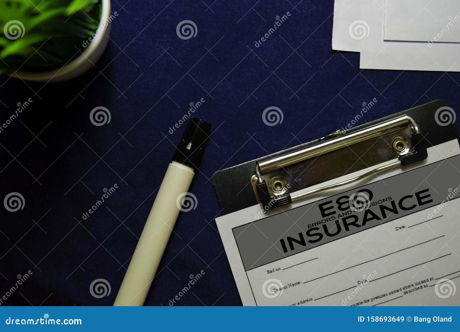 Errors and Ommisions Insurance Text on Document, E & O Form Isolated on ...