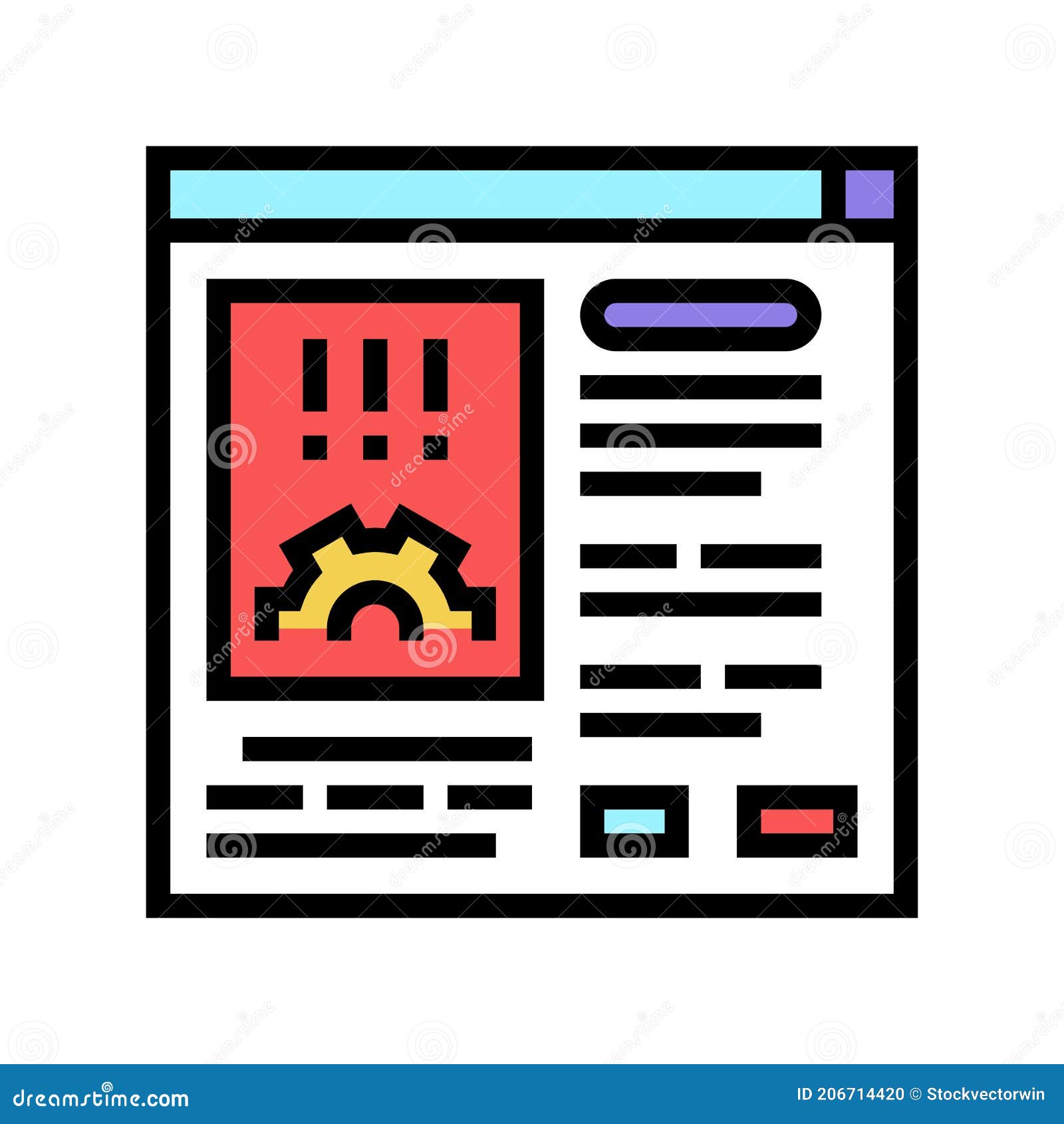 Errors Report Color Icon Vector Illustration Stock Illustration ...