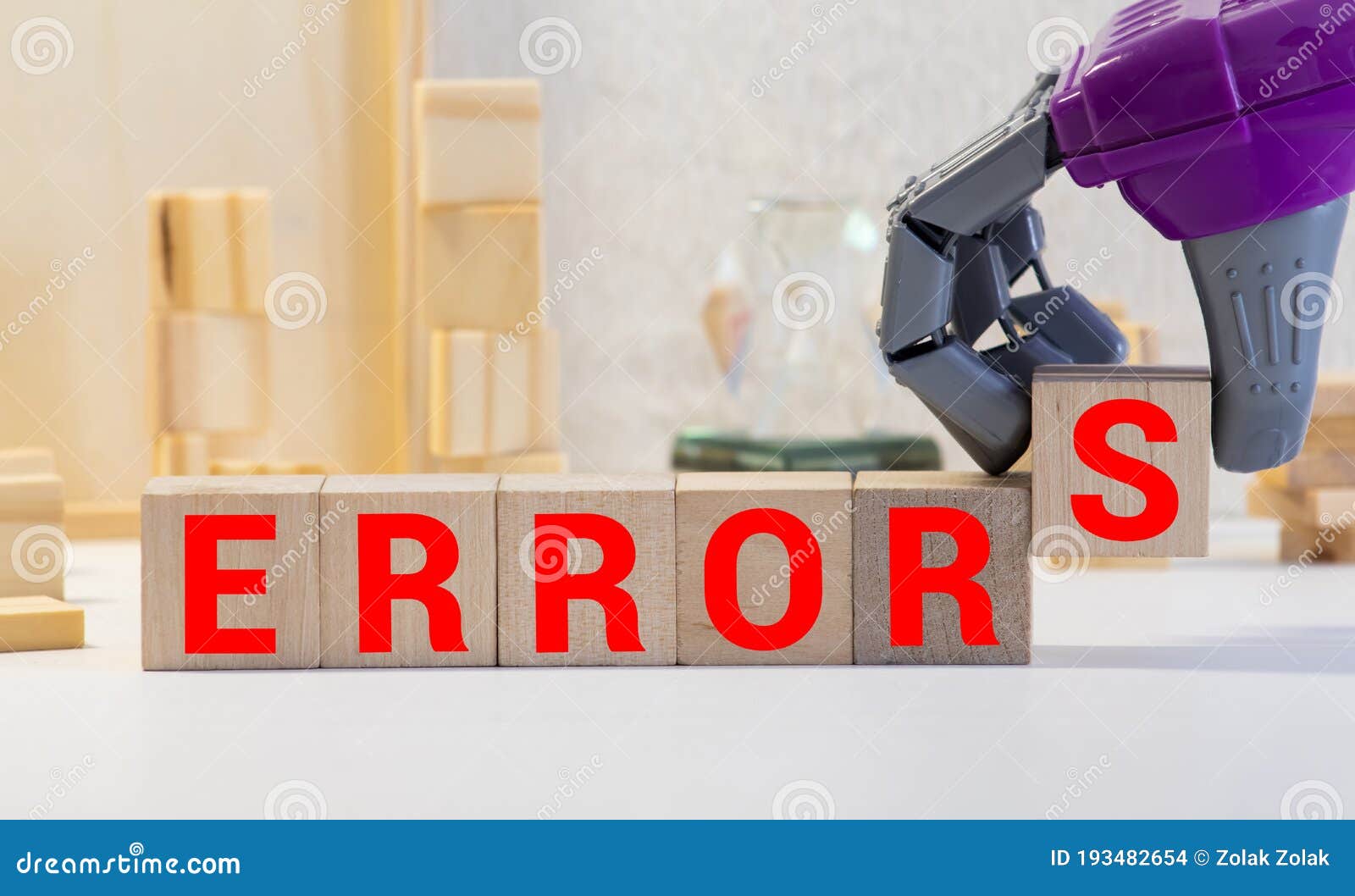 ERRORS Word Made with Building Blocks Stock Photo - Image of typography ...