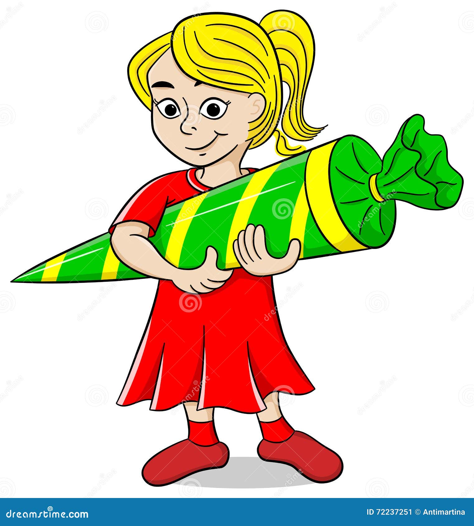 Erst-Sortierer Mit Schultüte Vektor Abbildung - Illustration von kind ...