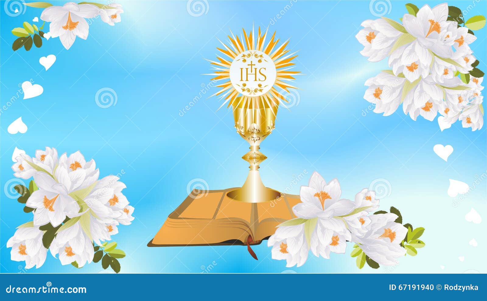 Erste heilige Kommunion stock abbildung. Illustration von kommunion ...