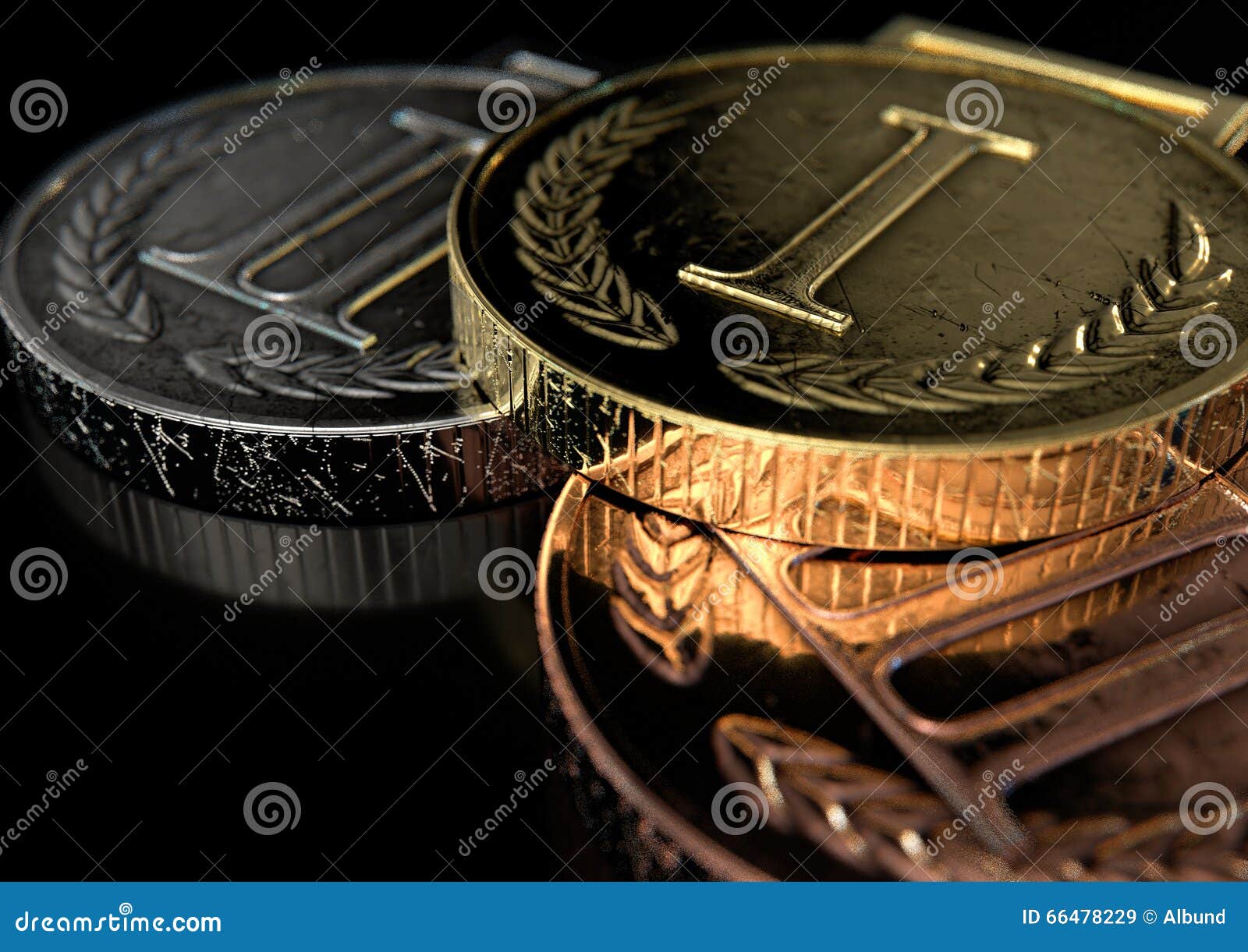 Erste Zweite Und Dritte Medaillen Stockbild - Bild von medaille, erfolg ...