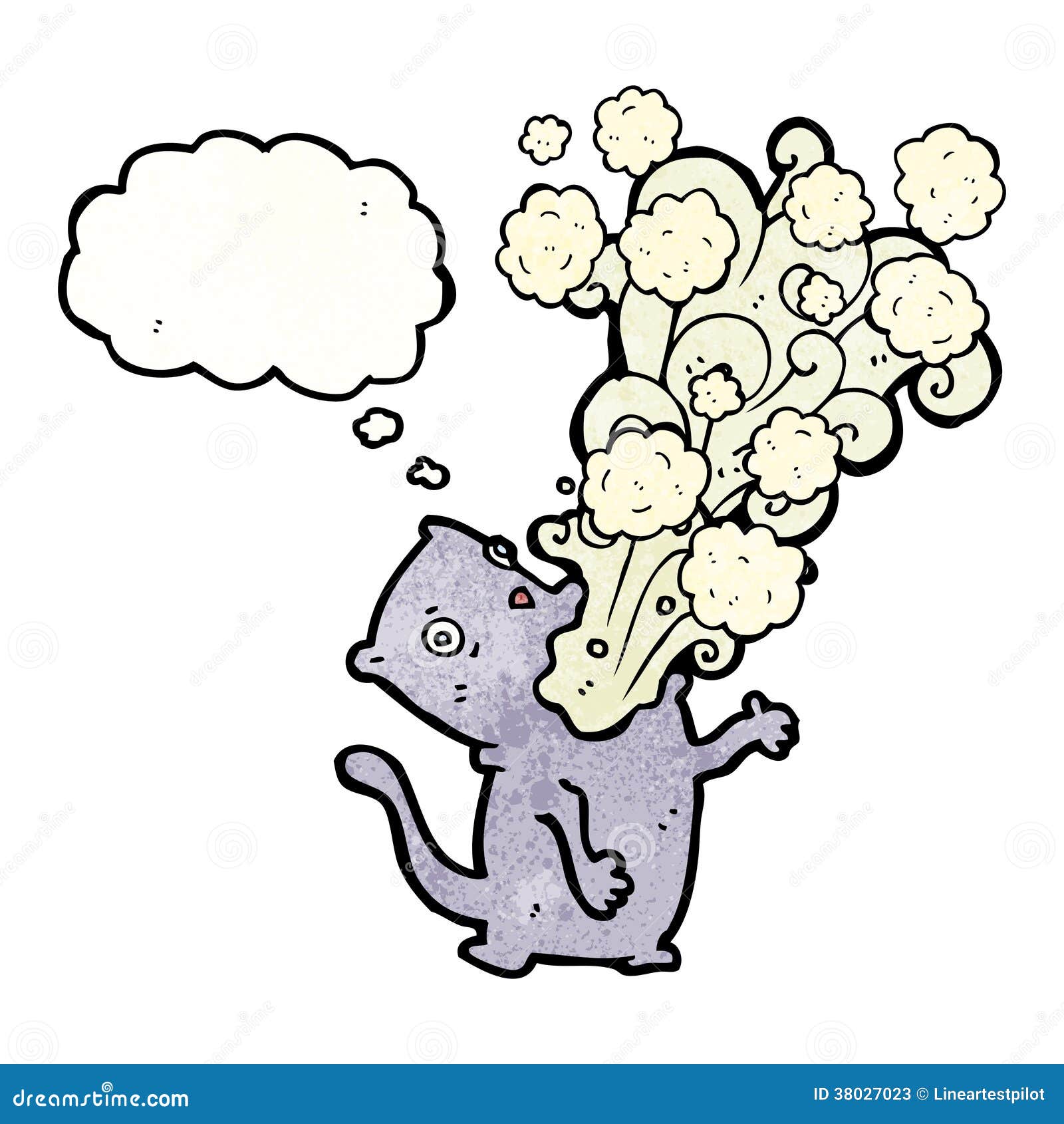 Eructo Del Gato De La Historieta Ilustración del Vector - Ilustración ...