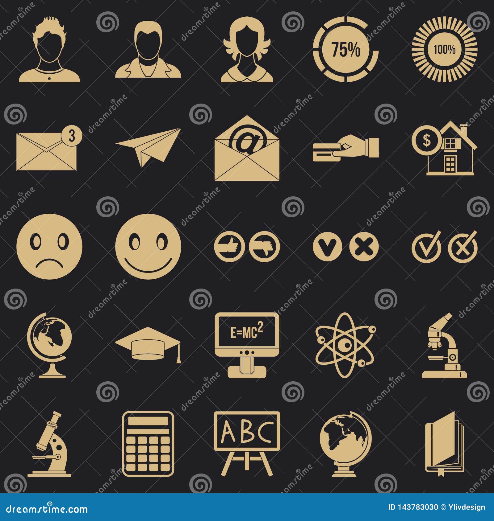 Erudite Icons Set, Simple Style Stock Vector - Illustration of ...