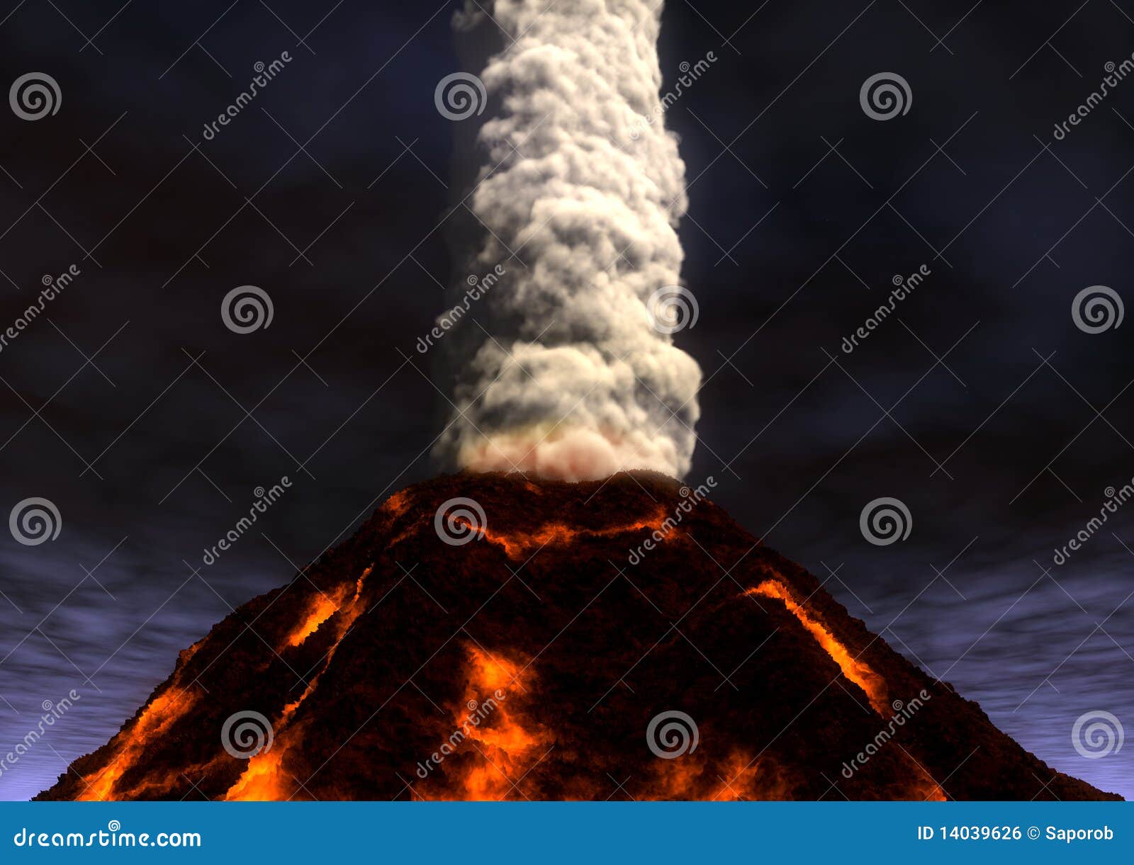 Erupting Volcano stock illustration. Illustration of danger - 14039626