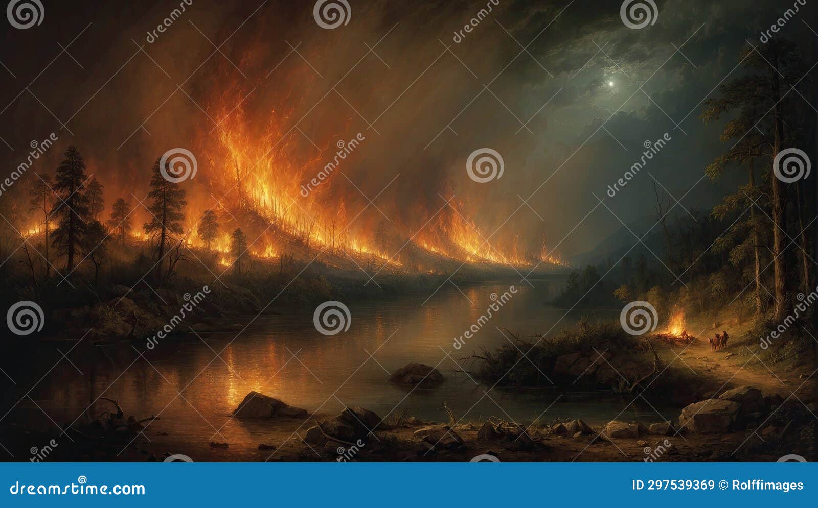 Erupting Volcano, Burning Forests Stock Image - Image of inferno, peak ...
