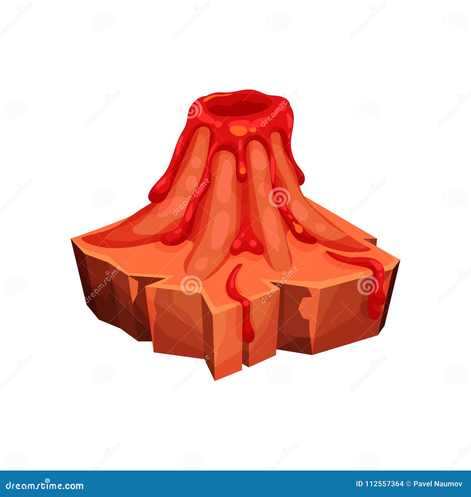 Erupting Volcano Fantastic Island for Game User Interface, Element for ...